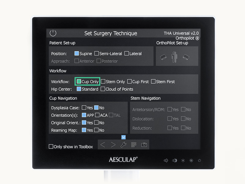Cup only navigation software hip arthroplasty - B. Braun
